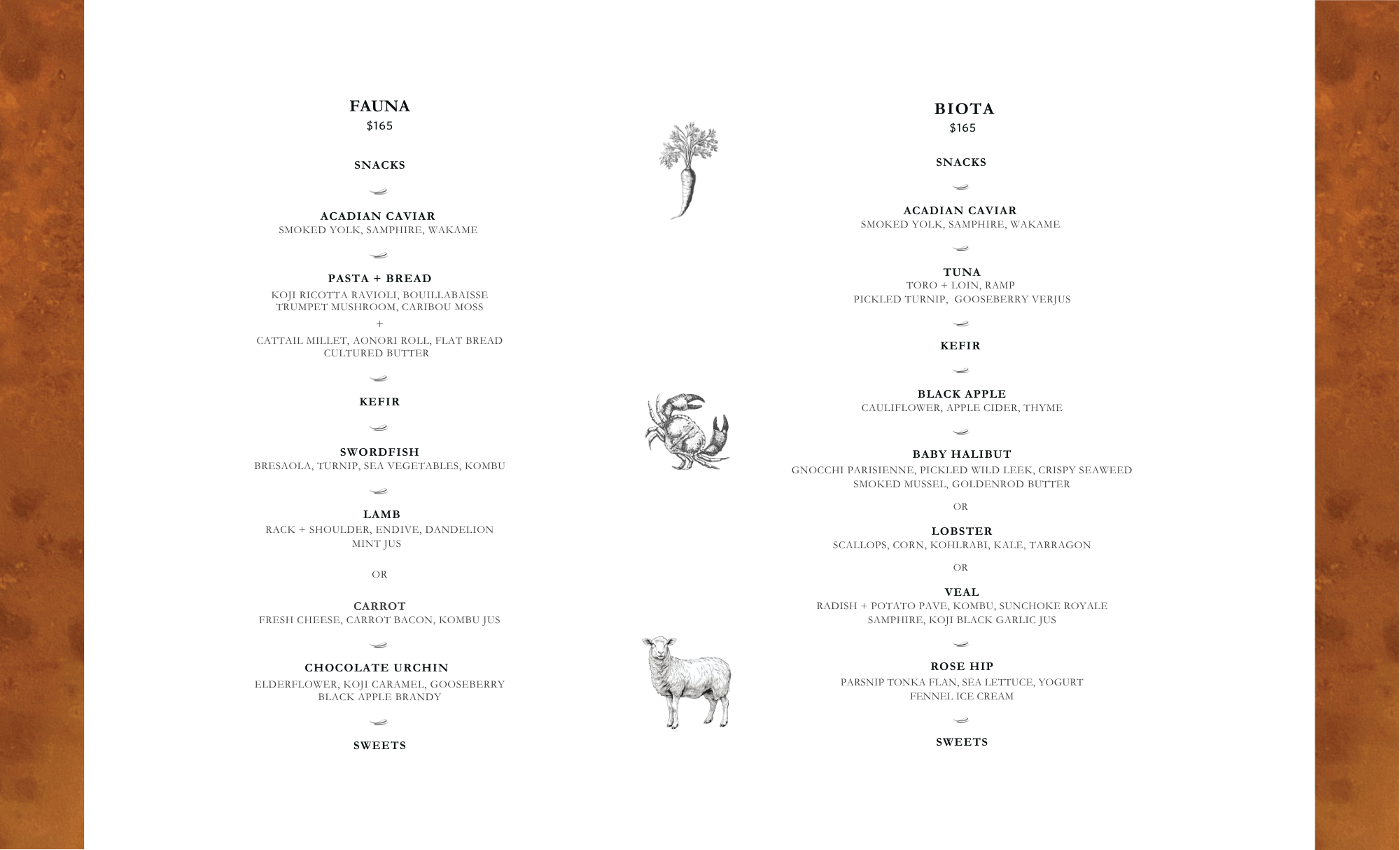 Menu - Mystic Nova Scotia